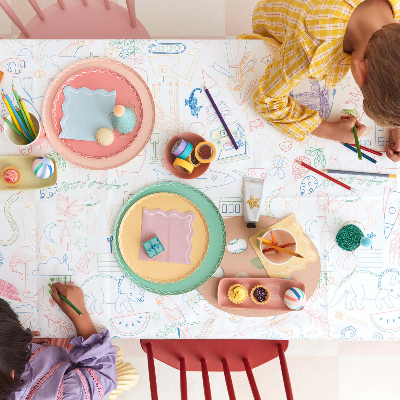 Color In Activity Tablecloth – Waterlemon Kids