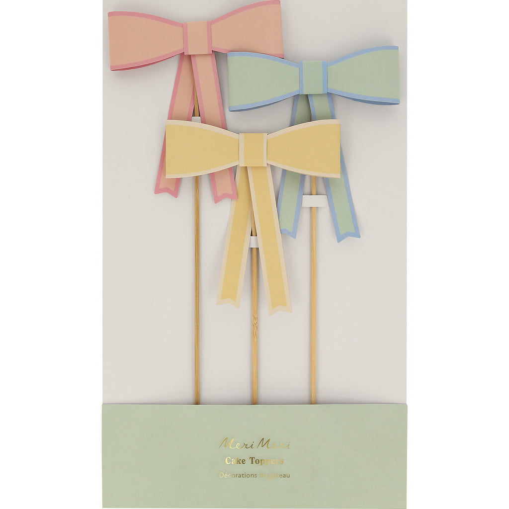 Pastel Bow Cake Topper